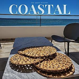 The Upper Kitchen Chargers for Dinner Plates – 14 inch Water Hyacinth Placemats, Woven Placemats, Rattan Chargers, Boho Charger Plates, Plate Chargers