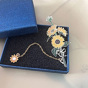Metal Bookmarks,Bookmarks for Book Lovers Students Teachers Friends Cute Bookmark Teacher's Day Anniversary Christmas Birthday Graduation Valentine's Day Gifts (Sunflower)