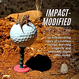 YATTA GOLF Telos Premium Golf Tees – Adjustable Golf Tees – Tee Off with Greater Consistency and Shoot Better Scores - Unbreakable Golf Tees – Lasts The Average Golfer A Season (Fire Red)