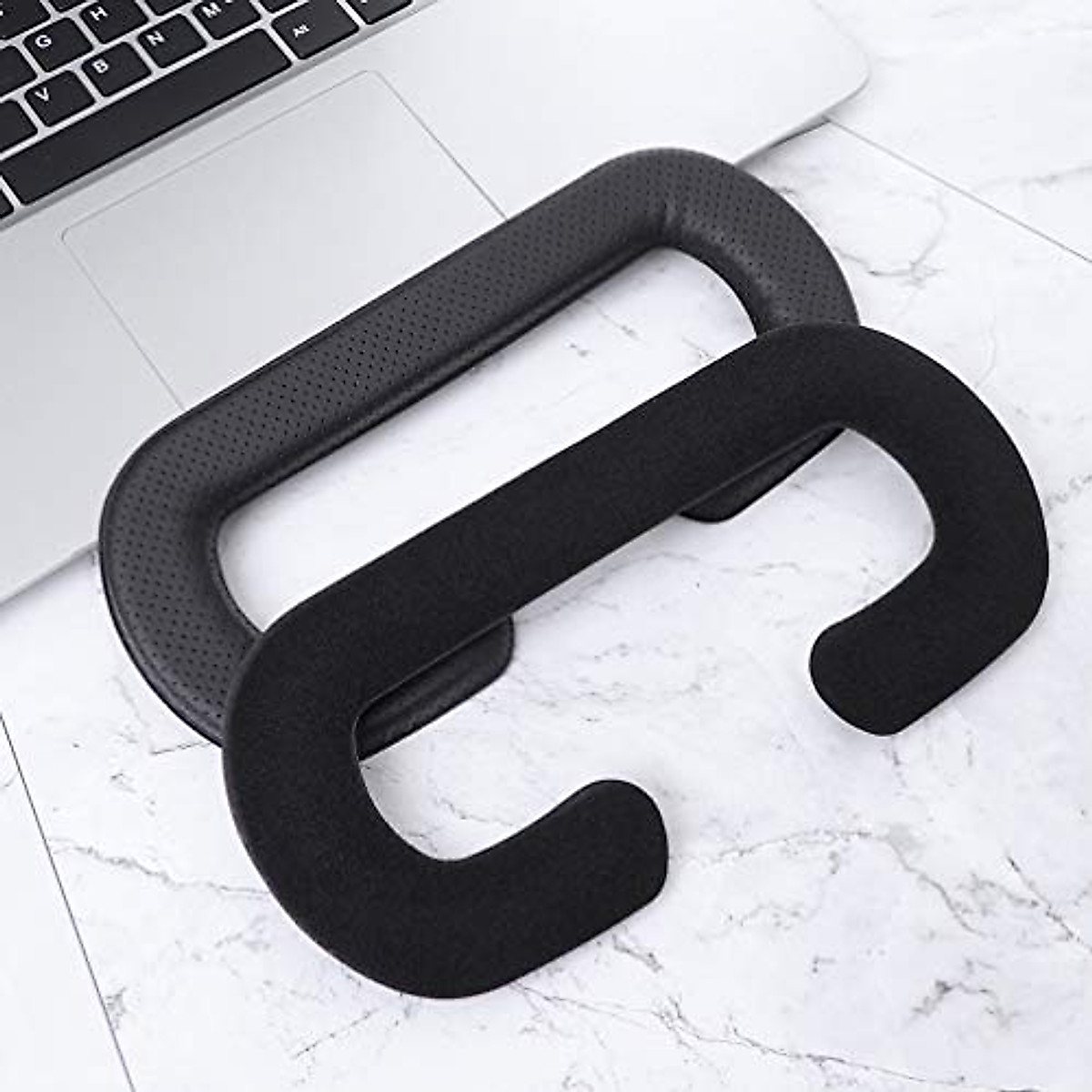 Hemobllo VR Face Cushion- 2 Pcs VR Cover Foam Replacement Eye Mask VR Face Cushion PU Leather Soft Memory Foam Pad Compatible with HTC Vive VR (Random Thickness: 6mm/ 11mm)