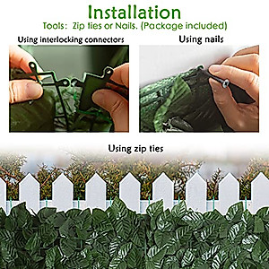 KASZOO Artificial Ivy Privacy Fence Screen, 118x39.4in Artificial Hedges Fence and Faux Ivy Vine Leaf Decoration for Outdoor Garden Décor
