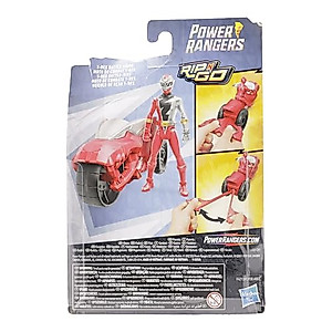 Power Rangers Dino Fury Rip N Go T-Rex Battle Rider and Dino Fury Red Ranger 6-Inch-Scale Vehicle and Action Figure, Toys Kids 4 and Up