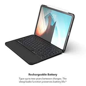 ZAGG Folio Keyboard - Backlit Tablet Keyboard and Case - Made for iPad Pro 11"" (2018) - Black (103002357)