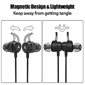 ADPROTECH USB C Headphones, Type C Earbuds Magnetic Wired Earphones with Microphone and Volume Control Compatible with Google Pixel Xiaomi Samsung Oneplus Sony MacBook Black