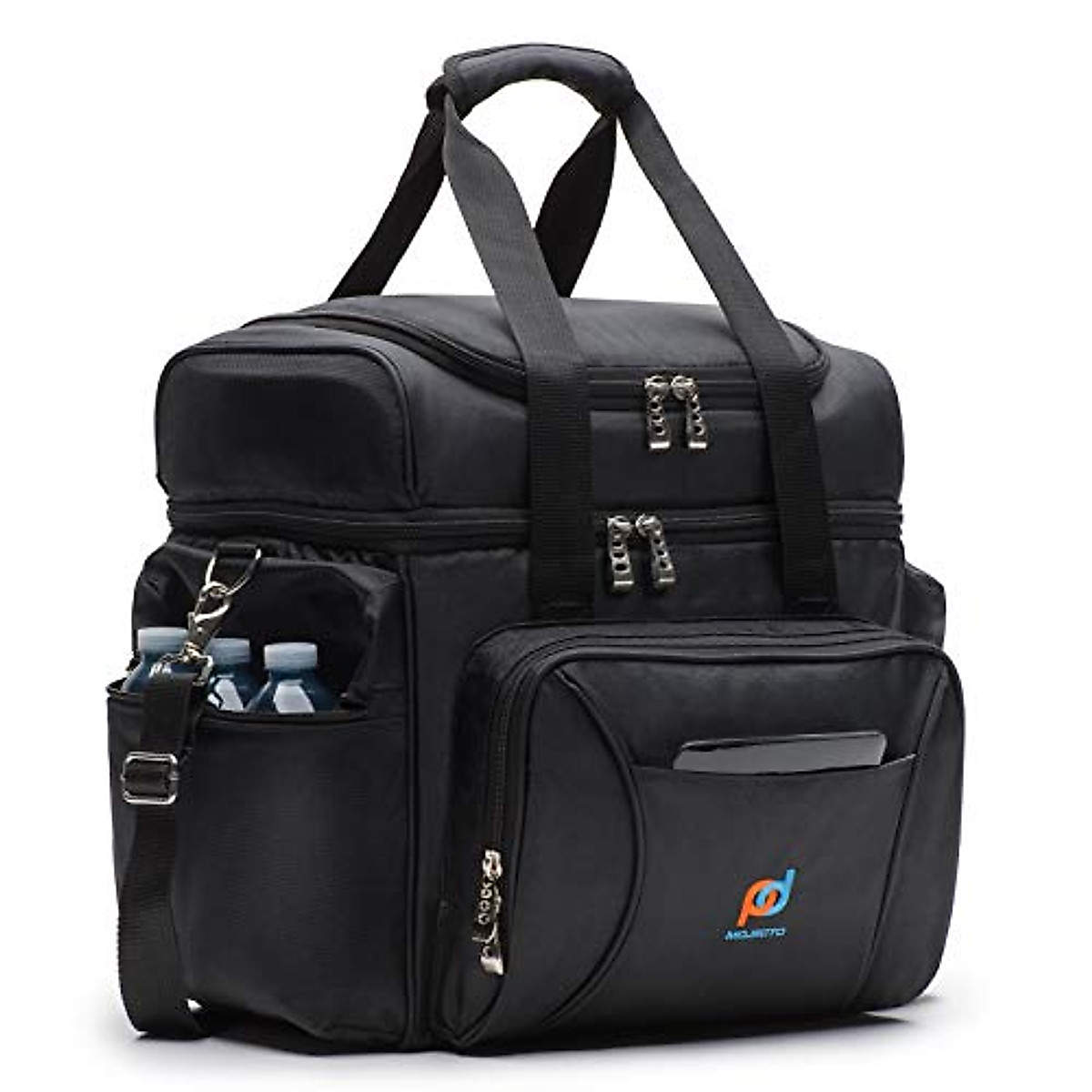 XXX-Extra Large Multiple Meals Cooler Bag (14x13x9.5 in) with Leakproof Hard Liner Bucket. Two Insulated Compartment, Heavy Duty 1680D Fabric, Thick Insulation, Reinforced Stiches, Durable Zipper.