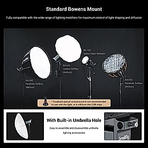 SmallRig RC 120B 120W Bi-Color Cob Video Light 52800Lux@1m 2700K-6500K On-Board and SmallGoGo App Control, TLCI 96+ CRI 95+,9 Lighting Effects Support AC Adapter & 14.4V/26V V-Mount Battery-3471