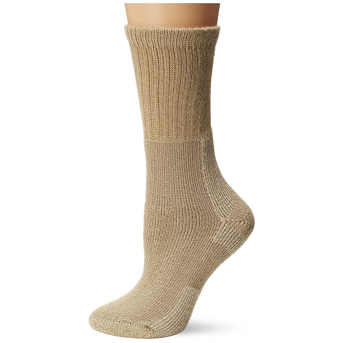 Thorlos Women's KX Hiking Thick Padded Crew Sock, Khaki, Large