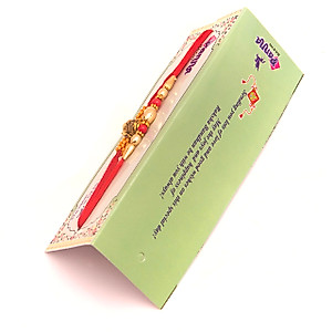 Rakhi For Brother Set of 2 With Greeting Card, Beautiful Designer Raksha Bandhan Rakhi Gift Set For Brother Bhaiya Bhai Bro, Traditional Indian Style Rakshbandhan Rakhi Gifts For Brother