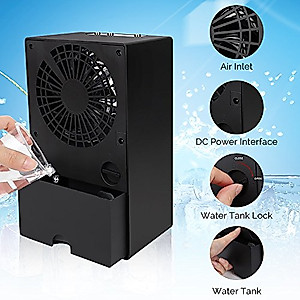 Portable Air Conditioner Fan, KUUOTE Personal Space Air Cooler Quiet Desk Fan Mini Evaporative Cooler Misting Fan Small Table Fan Air Circulator Humidifier for Small Room Home Office Bedroom, Black