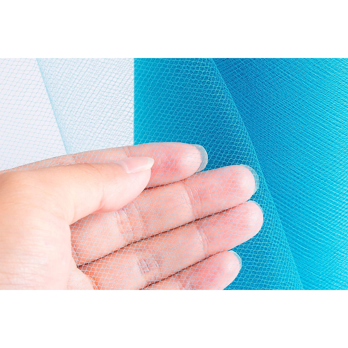 Joycrosso Tulle Fabric Rolls 6 Inch 100 Yards (300 feet) Organza Tulle Polyester Netting Spool for Wedding Decorations Gift Baby shower Crafts DIY Tutu Skirt-Soft & Drape (Turquoise)