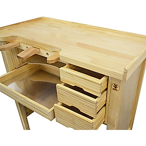 Deluxe Solid Wooden Jewelers Bench Workbench Station with Utility Storage Drawers for Jewelry Making