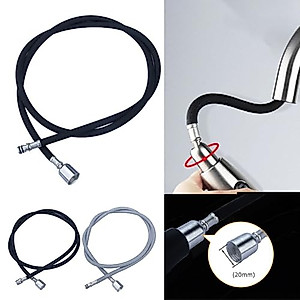 1.5m Pull Down Kitchen Faucet Hose Replacement, Flexible Pull Down Faucet Sprayer Hose Pull Out Faucet Hose Replacement With Quick Connect, 59-inch For Pluggable Nylon Hose(Snap-Gray)