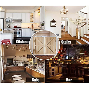 Natural Wood Saloon Swinging Doors,Cafe Saloon Doors Swinging,Auto Close Swinging barn Door Swinging Door,with Satin Chrome Hardware Double Doors,for Kitchen Bathroom Hallway Swinging Doors 11291