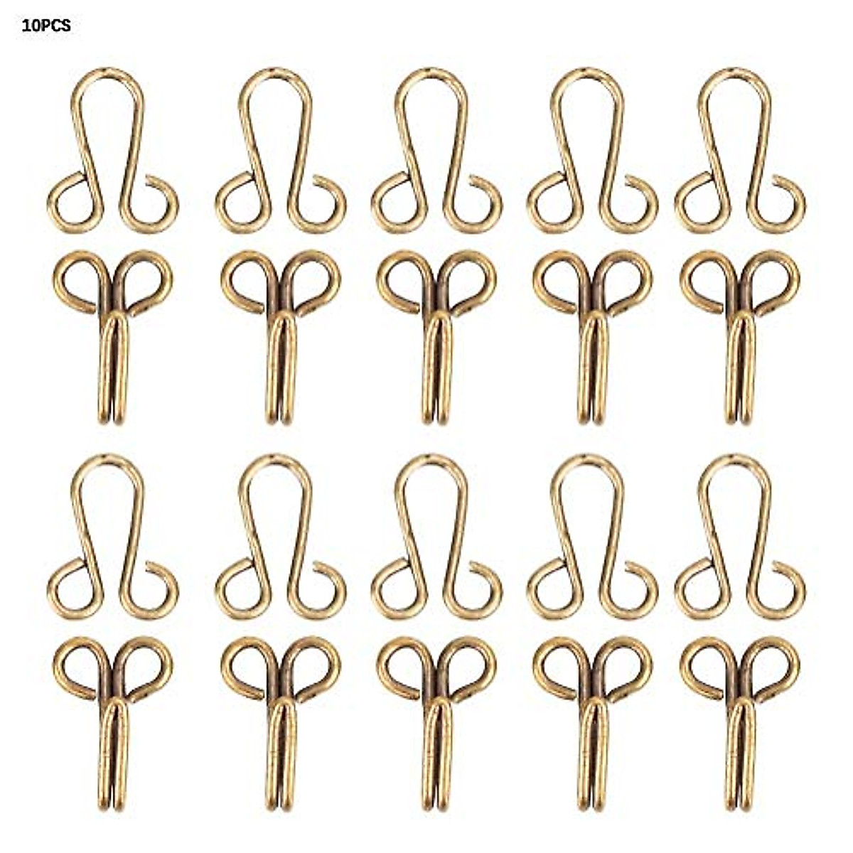 Sheens 10Set 28MM/1.1in Covered Hook & Eye Closures for Bra and Clothing Over Coat Underwear(Bronze)