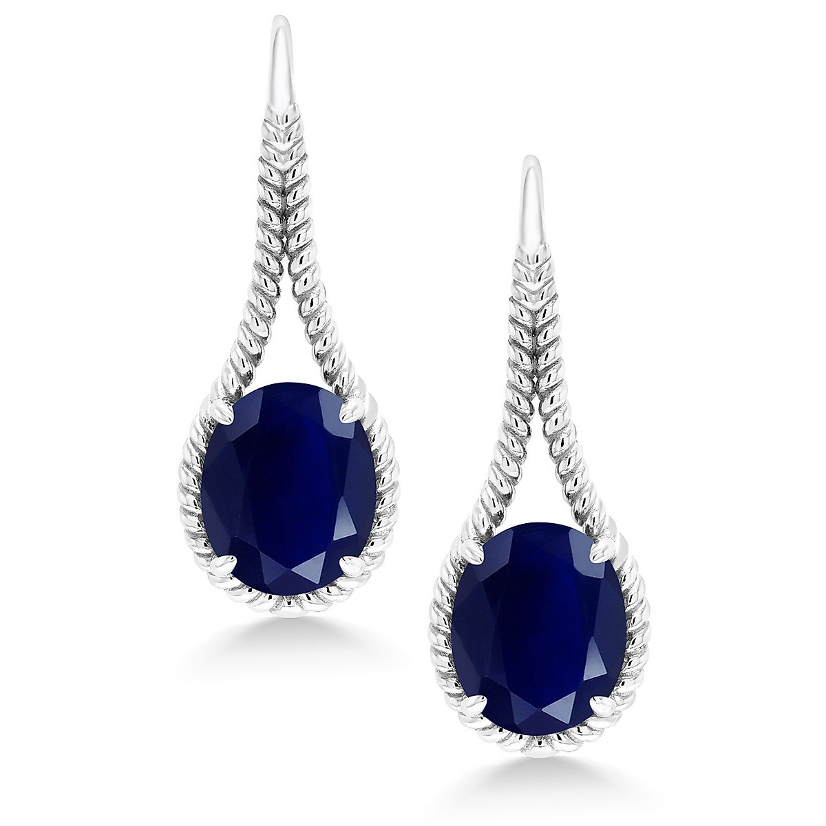 Gem Stone King Oval Gemstone Dangle Earrings For Women In 925 Sterling Silver | 12X10MM Oval Gemstone Birthstone French Wire Drop Dangle Earrings | 1.18 Inch