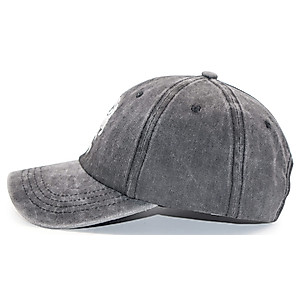 T Rex Skeleton Dinosaur Baseball Cap for Men Women, Vintage Embroidered Cotton Washed Distressed Dad Hat