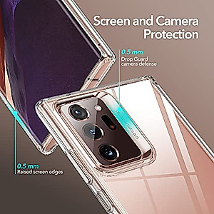 ESR Glass Case Compatible with Samsung Galaxy Note 20 Ultra 6.9”, Scratch-Resistant Tempered-Glass Back, Flexible Frame, Echo Series, Clear