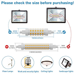 DUMILOO R7S LED Bulb Dimmable,120V 100W 78mm T3 J Type Halogen Bulb Equivalent,Long Lasting Double Ended Floodlight Bulbs for Work,Security,Landscape Lights,Floor Lamps,Warm White 3000K,2 Pack