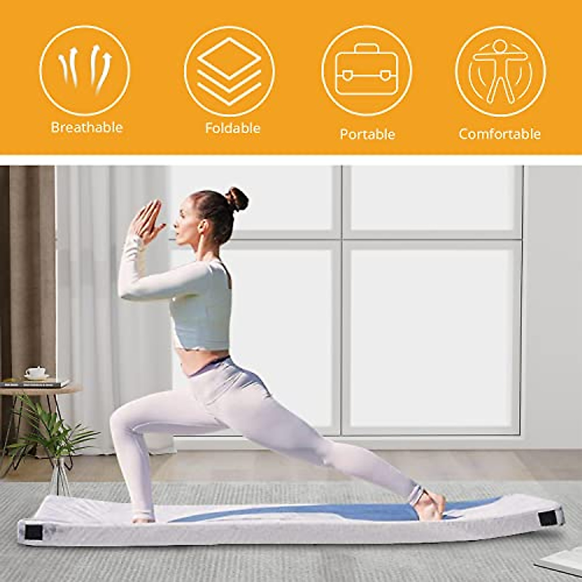 Memory Foam Camping Mattress Portable Travel Sleeping Pad Floor Guest Bed Tent Mattress Removable Waterproof Cover Travel Bag CertiPUR-US (Single (Small))