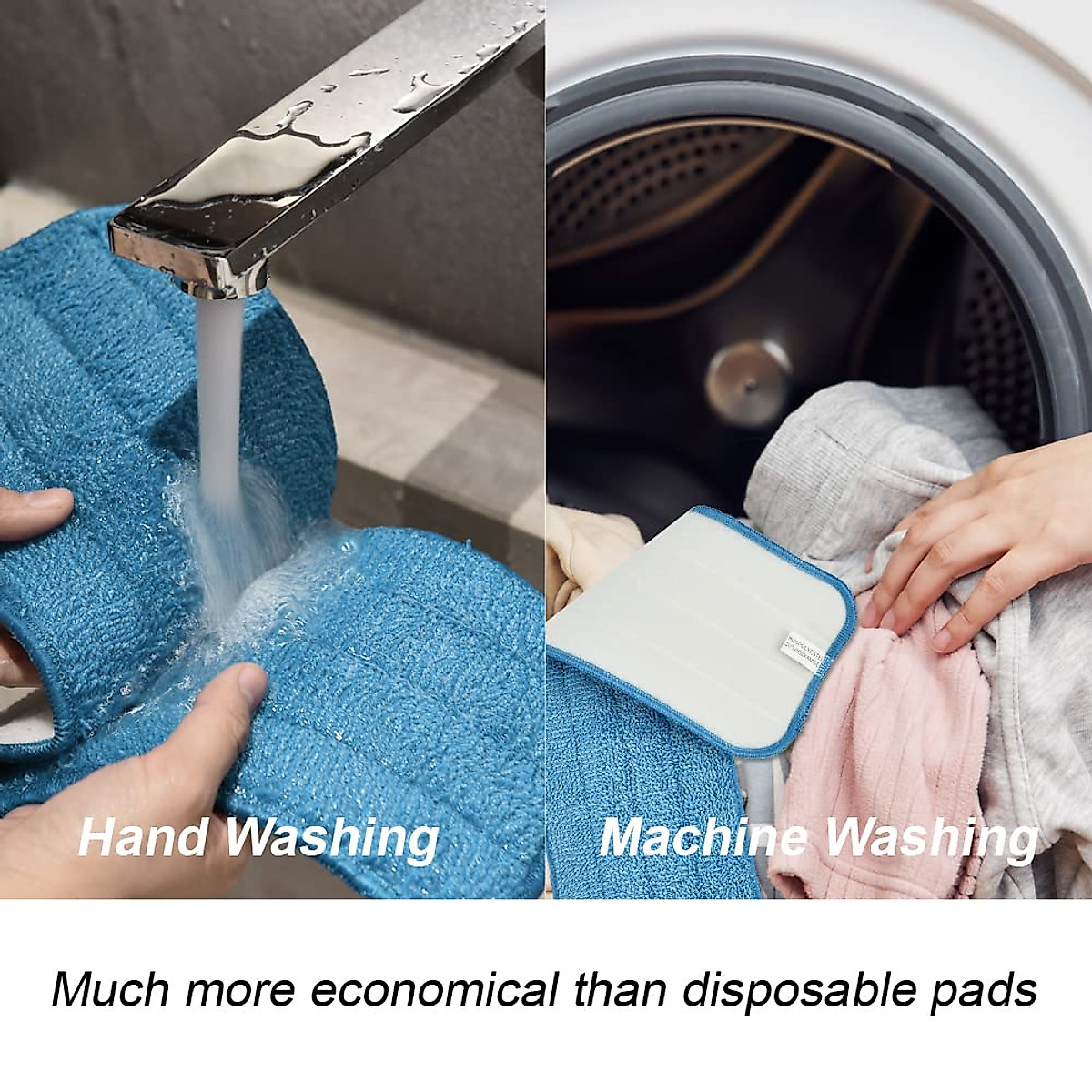 Layers 18"Microfiber Replacement Mop Pads- Reusable Mop Heads Refills fit for Most 16-18inch Spray Velcro Mop, Machine Washable Absorbent Mop Pads- 3Pack