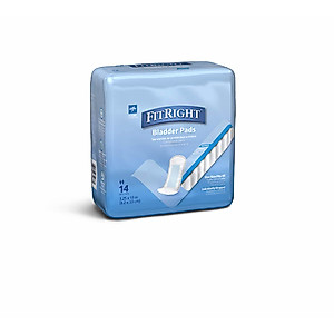 Medline Bladder Control Incontinence Pads, Maximum Absorbency, 3.25" x 13", 14 Count (Pack of 9)