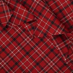 Mook Fabrics Cotton Christmas Plaid, Red & Gold Cut by The Yard