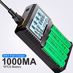 IMREN 18650 Capacity Tester,18650 Battery Charger with Discharge & Testing Function, 21700 Battery Charger with LCD Screen Display Capacity Suit for 18650 21700 20700 1.2V Ni-MH/Ni-CD LiFePO4 Battery