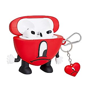 Bad& Bunny Merch Case for AirPod 3, 3D Cartoon Game Case with Keychain Accessories, Protective Case for Apple Airpods 3rd Generation for Woman and Man (Red Heart)