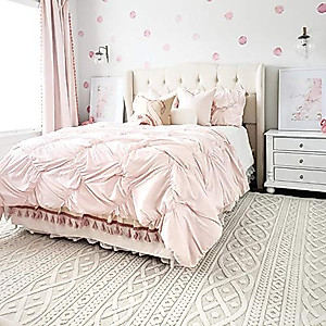 Orian Rugs Boucle Collection 403848 Indoor/Outdoor High-Low Jenna Area Rug 5'2" x 7'6", Natural Ivory, 5 ft 2 in x 7 ft 6