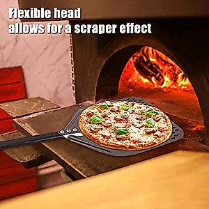 SHANGPEIXUAN PizzaTurning Peel 9 Inch Perforated Pizza Peel and Pizza Brush Ash Rake 4 Piece Wood Fired Commercial Pizza Oven Utensil Kit with 40-Inch Aluminum Handle …