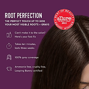 Madison Reed Root Perfection Permanent Root Touch Up, Dark Brown 5N Calabria, 10 Minutes for 100% Gray Root Coverage, Ammonia-Free Hair Dye, Two Applications