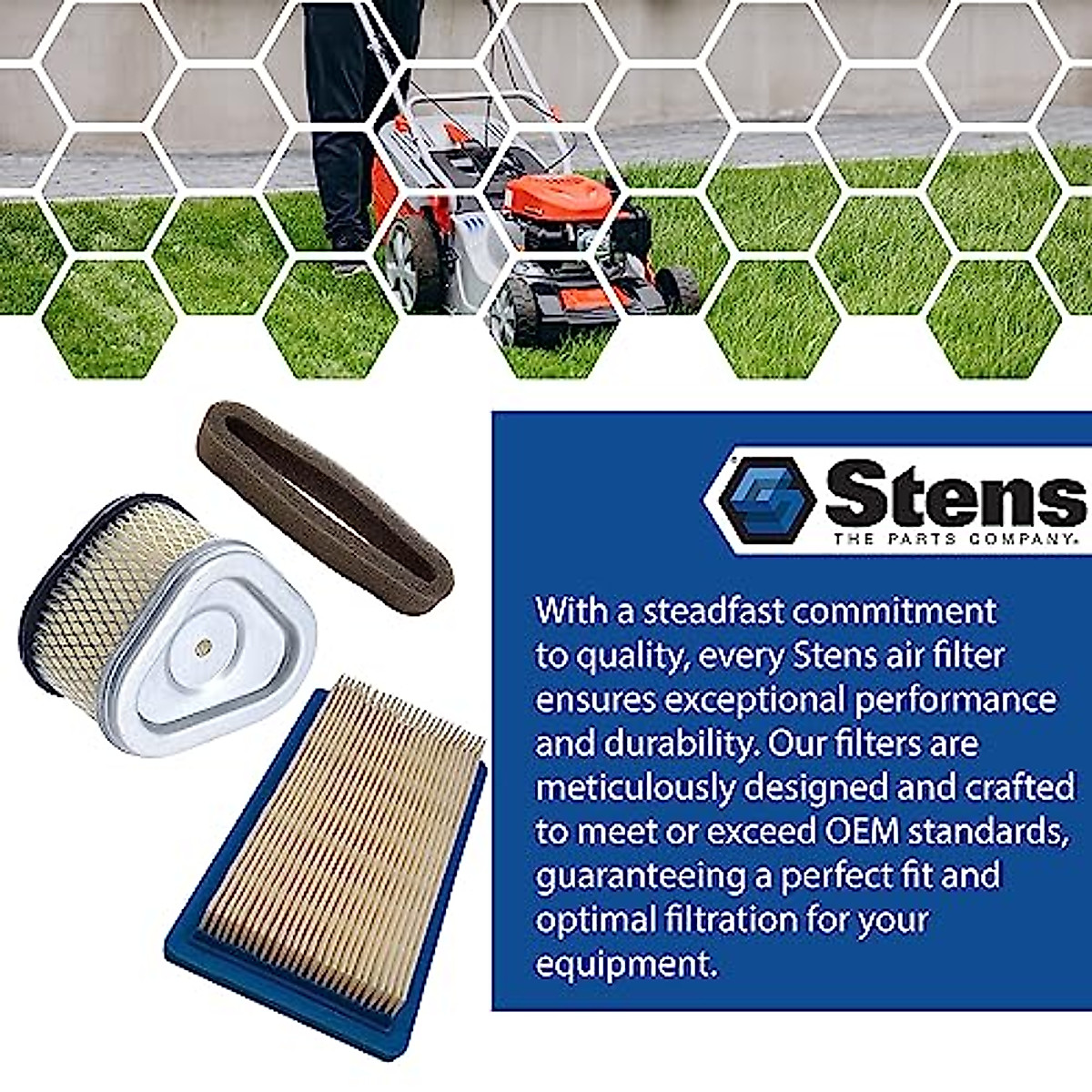 Stens Air Filter 102-358 for Kawasaki 11029-0018