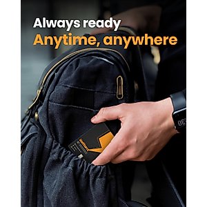 BATTARIX Power Card - Thin Universal Phone Charger Emergency Survival Everyday Carry Lightning & USB C for Android + iPhone (Single Use, Pre Charged)