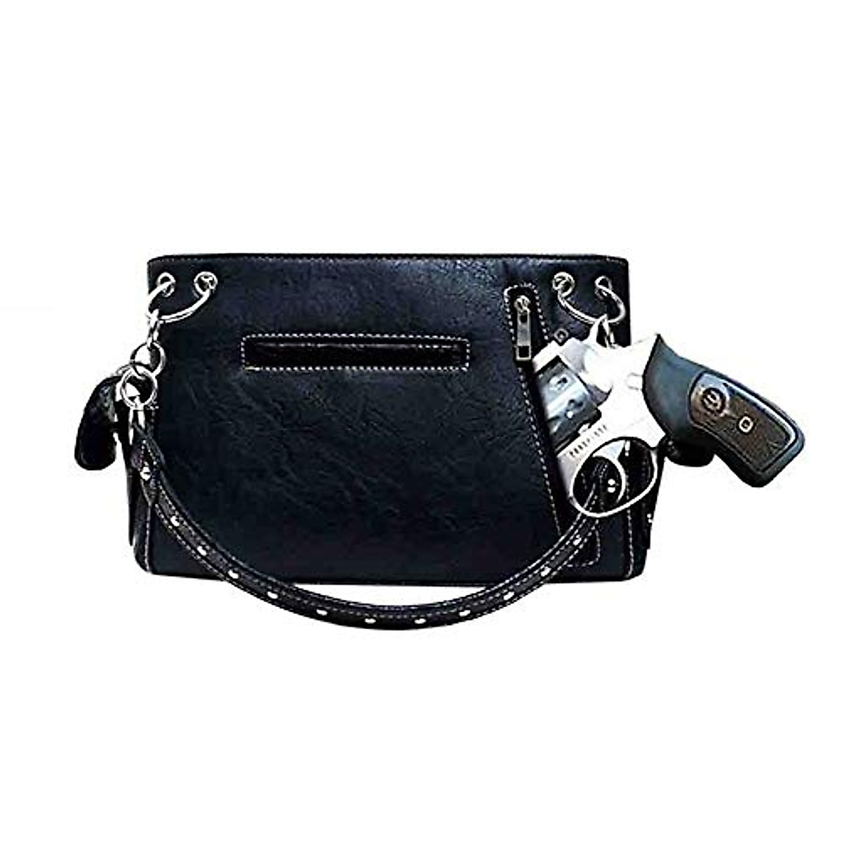 Texas West Western Dales Pony Horse White Mane Embroidery Feather Conceal Carry Women Handbag Purse in 5 colors (Tan)