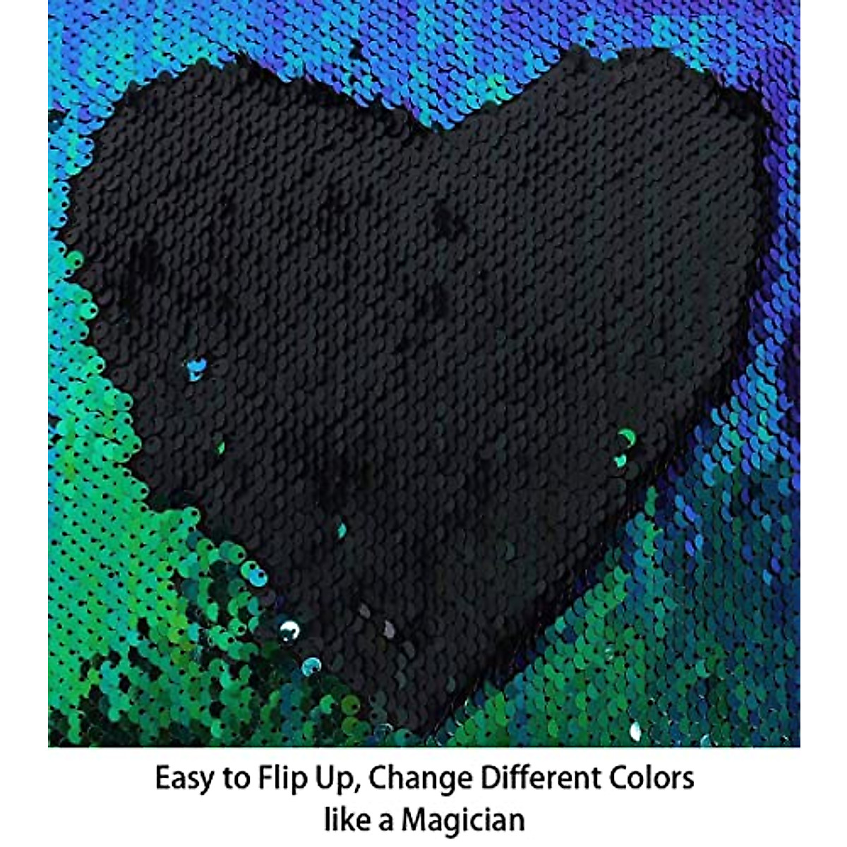 Sequin Fabric Mermaid Flip Up Sequin Reversible Sparkly Fabric Sold The Yard Dress/Decor/Clothing (1 Yard, Blue Green)