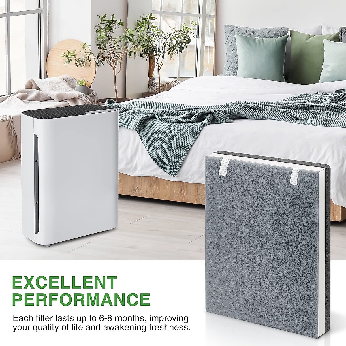 4 Pack Vital 100 True HEPA Replacement Filter Compatible with LEVOIT Vital 100 Air Purifier, 3-in-1 H13 Ture HEPA and High-Efficiency Activated Carbon Filters, Replace Part # Vital 100-RF
