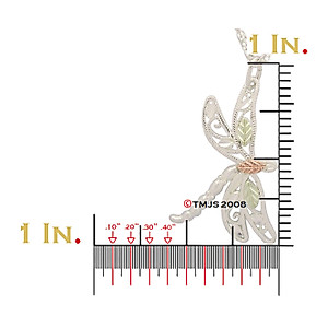 Dragonfly Pendant Necklace, Sterling Silver, 12k Green Gold, 12k Rose Gold Black Hills Gold, 18''