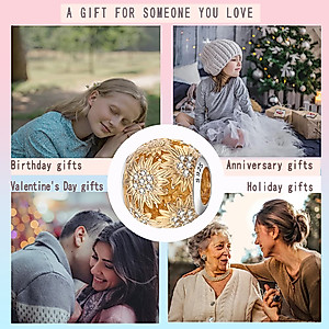 LNQOBU Happy Life Pendant Charm Bead Fits for Charm Bracelets - 925 Sterling Silver Dangle Pendant Bead for Woman Girl(With one Spacer Beads Charms)