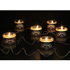 Memorial Beeswax Candles in Glass Jar 24 Hour Burning Time -6 Pack- Kosher Yahrzeit Candle Ner Neshama Ner Shava Light in Remembrance of Loved Ones Funeral Shiva Burn 1 Day