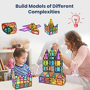 MagVision 60-Piece Magnetic Building Tiles Set, Stem Magnetic Building Blocks, Extra Strong and Safe Magnets, Stem Toys, Magnetic Blocks, Educational Toys for Children Ages 3+ Years