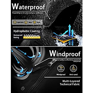 GEMYSE Women's Mountain Waterproof Ski Snow Jacket Winter Windproof Rain Jacket(Black，X-Large)