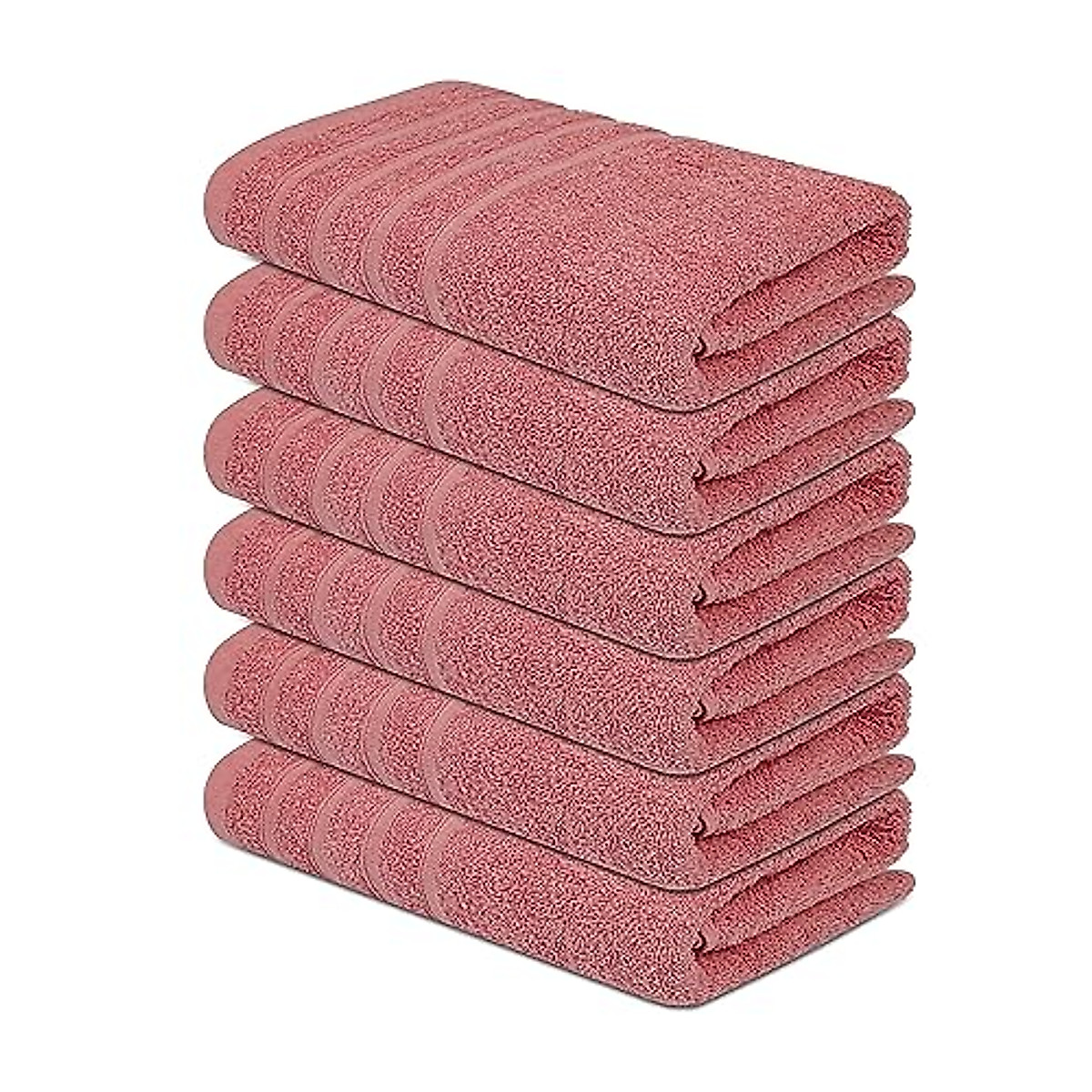 Textila Pink Bath Towels Pack of 6-24x48 inch Cotton Terry Towels for Bathroom Highly Absorbent, Soft Feel, Quick Dry, Lightweight Bath Towels for Shower, Pool, Gym, SPA, Hotel & Daily Use Towels