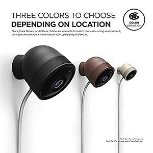 elago Google Nest Cam Outdoor Cover (Dark Brown, 3Pcs) - Full Package, All Weather Protection, Adapter Cover Included, Easy Installation