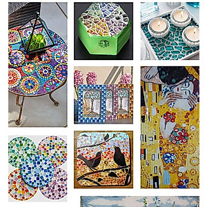 BestTeam 200g Mosaic Tile, Glass Tiles for Art Crafts DIY Children Puzzle Handmade Materials Home Decor -3/4 Inch (20mm) (Sky Blue)