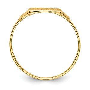 IceCarats 14K Yellow Gold Custom Engraved Signet Ring Handmade Personalized Monogram Initial Letter Band Size 3