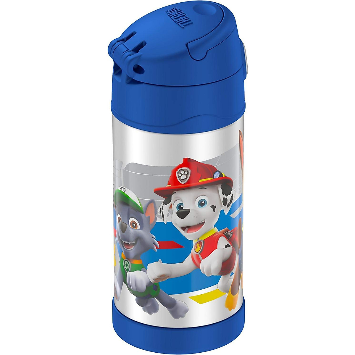 THERMOS FUNTAINER 12 Ounce Stainless Steel Vacuum Insulated Kids Straw Bottle, Paw Patrol