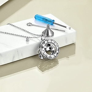 POPLYKE Hummingbird Urn Necklace for Women Ashes Sterling Silver Bird Pendant Cremation Ashes Necklace with Blue Crystal for Human Pets (blue)