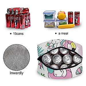 OREZI Beautiful Unicorn Flamingos Palm Leaves School Lunch Bag for Girls Boys,Insulated Lunch Tote Bag,Leakproof Container Lunchbox for Woman Men Work Picnic Hiking Fishing