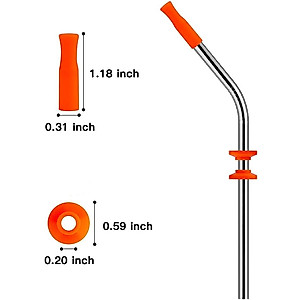 10pcs Reusable Metal Stainless Steel Straws 10.5'' with Silicone Tips & Buckle drinking straw for 20-40 Oz RamblersTumblers Rumblers Cold Beverage, Ultra Long(10.5 inch)