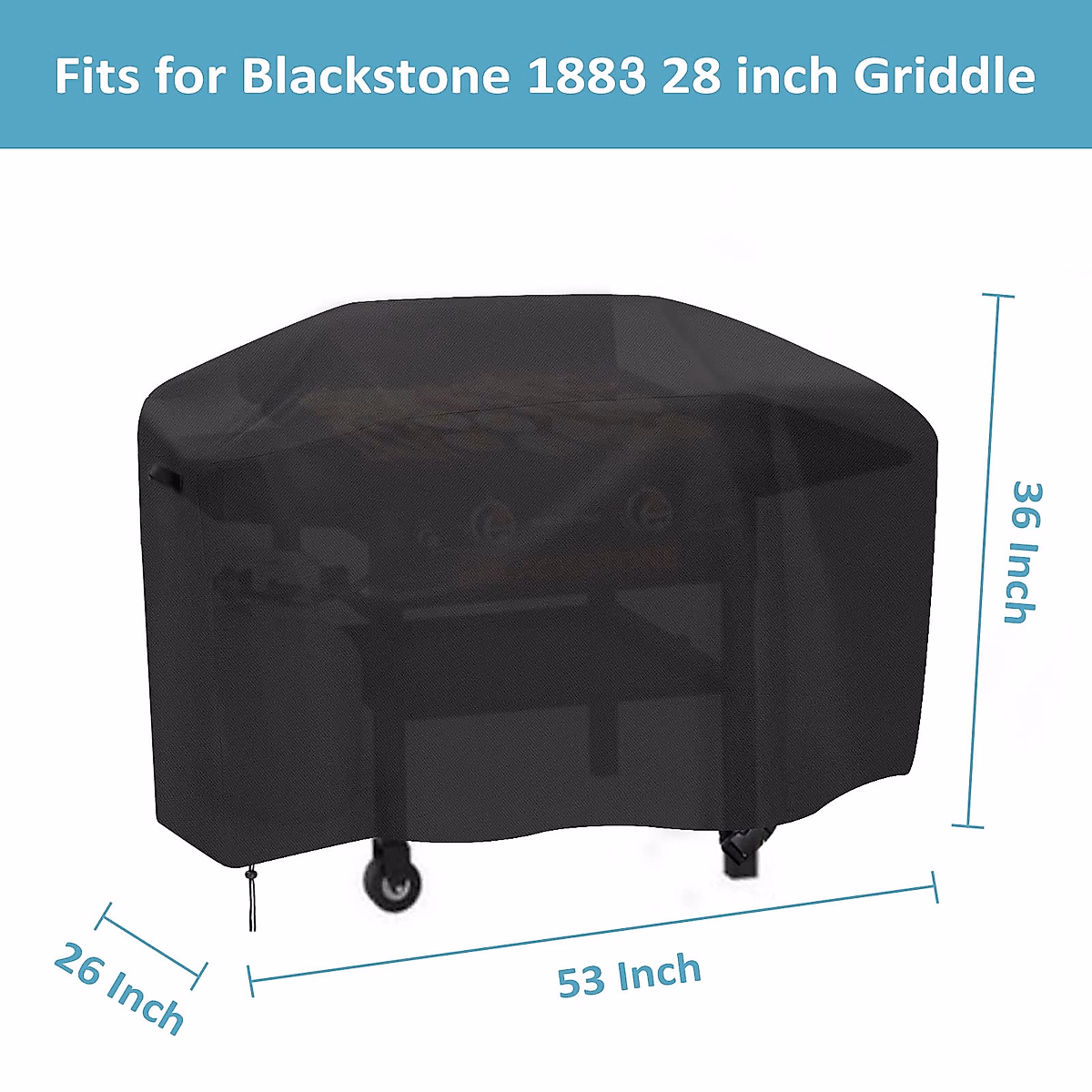 Fenghome Grill Cover for Blackstone Griddle 1883 28 inch, 5483 Outdoor Waterproof Flat Top Barbecue Covers, Fit Blackstone Model 1924 2147 2086 Griddle, 53 x 26 x 36 Inch